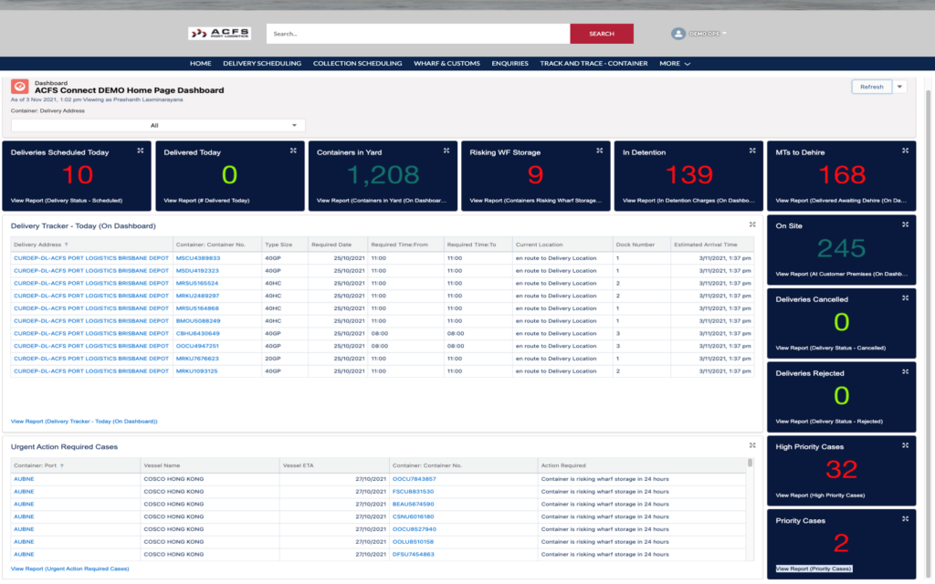 Technology - ACFS | Port Logistics